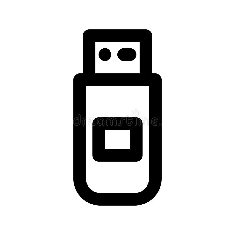 Usb Flash Drive Icon Vector. Black and White USB Flash Drive Sign Stock ...