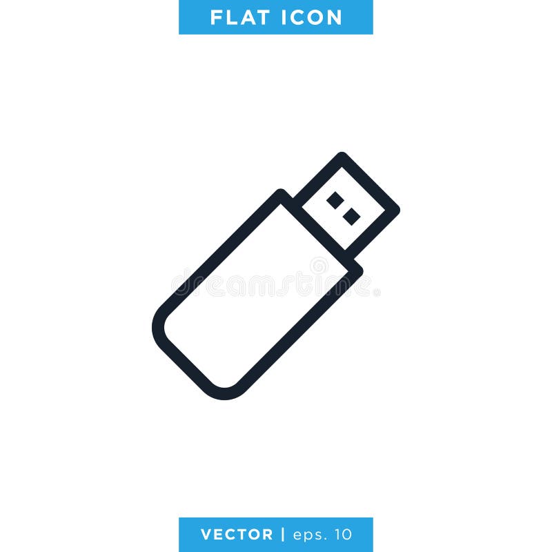 USB Flash Drive Icon Vector Logo Design Template. Stock Vector ...