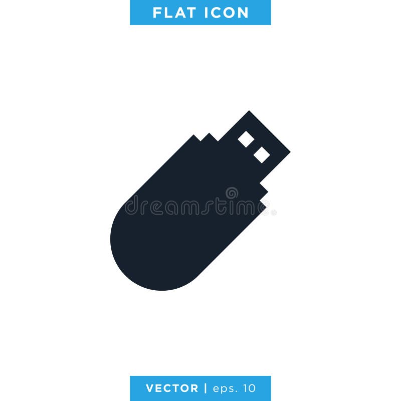 USB Flash Drive Icon Vector Logo Design Template. Stock Vector ...