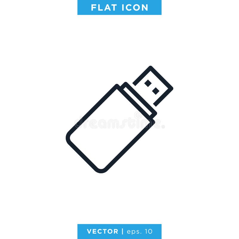 USB Flash Drive Icon Vector Logo Design Template. Stock Vector ...