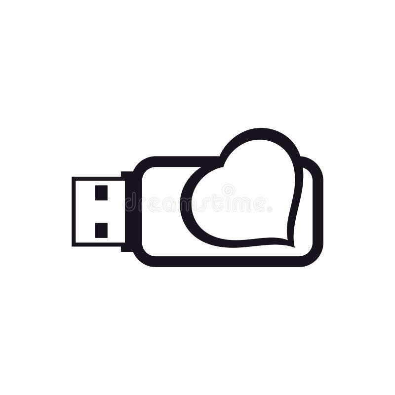 USB Flash Drive Icon Vector Logo Template Illustration Stock ...