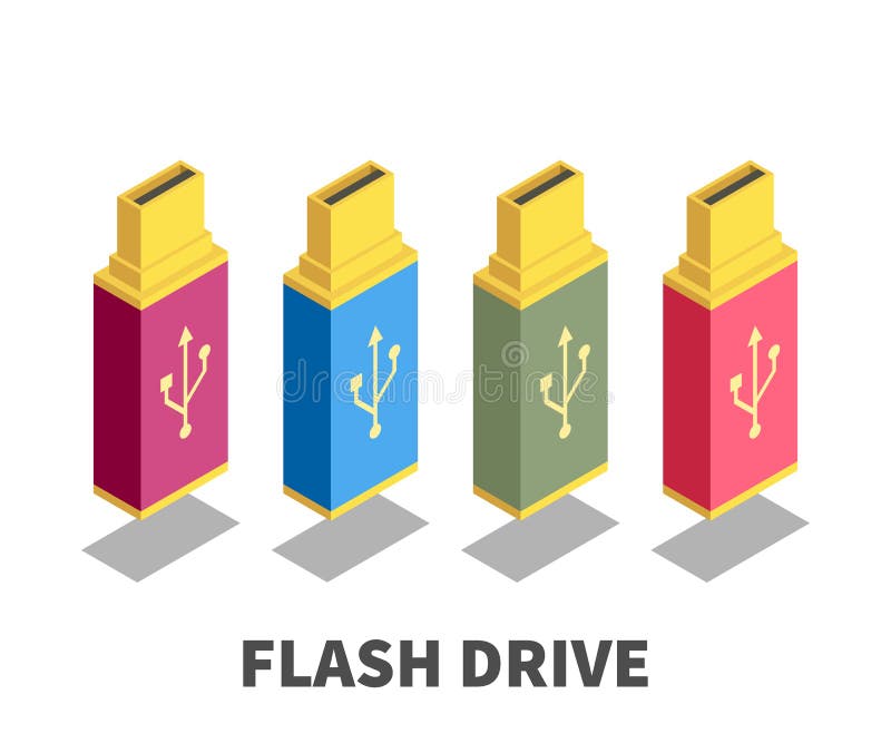 USB Drive 3D Icon stock illustration. Illustration of data - 359292099