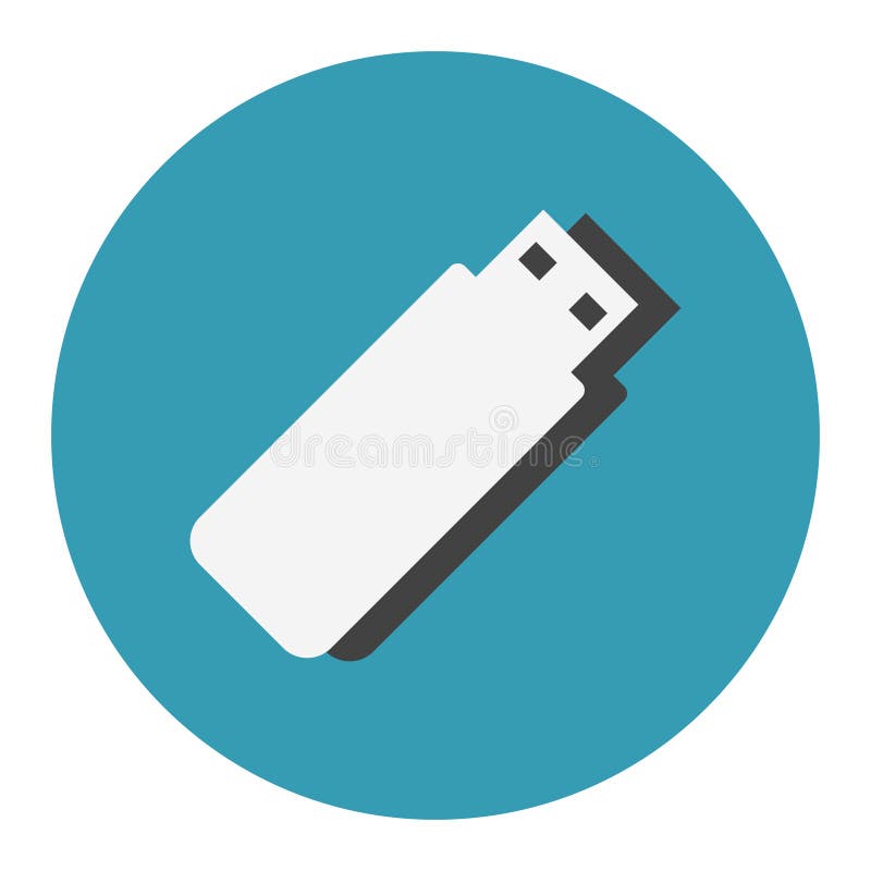 USB Flash Drive Icon on White Background. Vector Illustration in Trendy ...