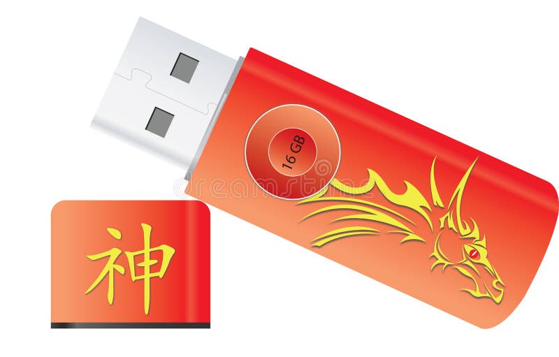 USB Flash Drive, Illustration Stock Vector - Illustration of modern ...