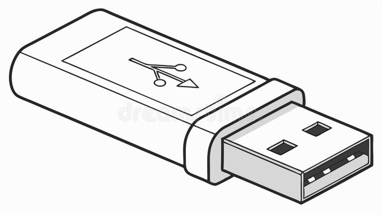 USB Flash Drive Illustration, Data Storage and Technology Vector Design ...