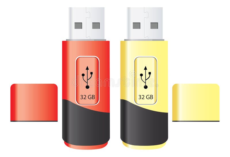 USB Flash Drive, Illustration Stock Vector - Illustration of modern ...