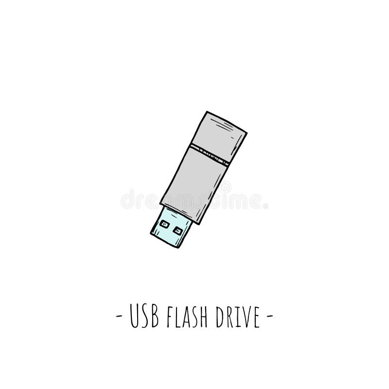 USB Flash Drive. Isolated Object on White. Stock Illustration ...