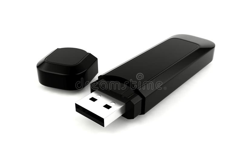 USB Flash Drive Isolated on White Background Stock Illustration ...