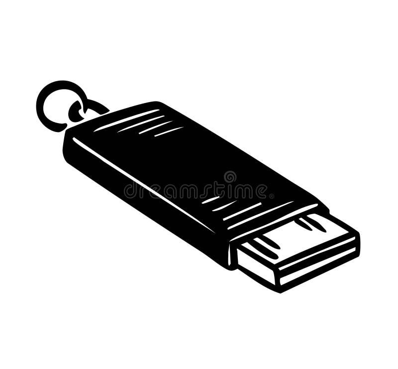 USB Flash Drive Isolated on White Background Stock Illustration ...