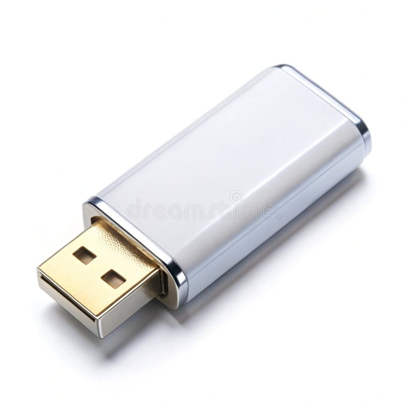 USB Flash Drive Isolated on White Background Stock Illustration ...