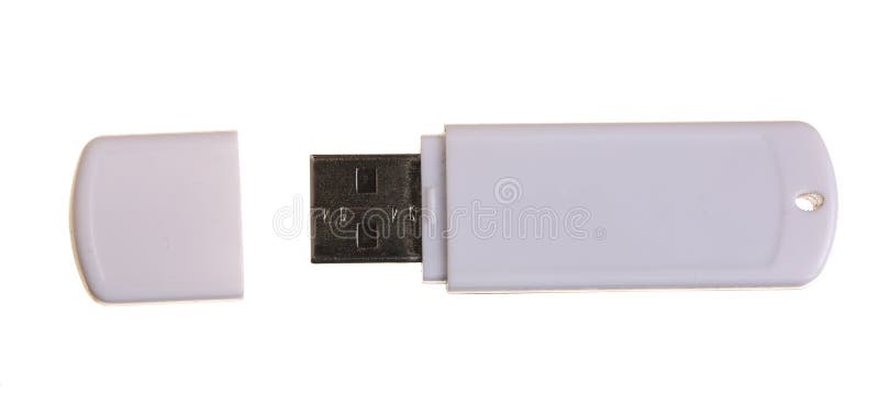 USB Flash Drive Isolated on White Background. Top View Stock Photo ...