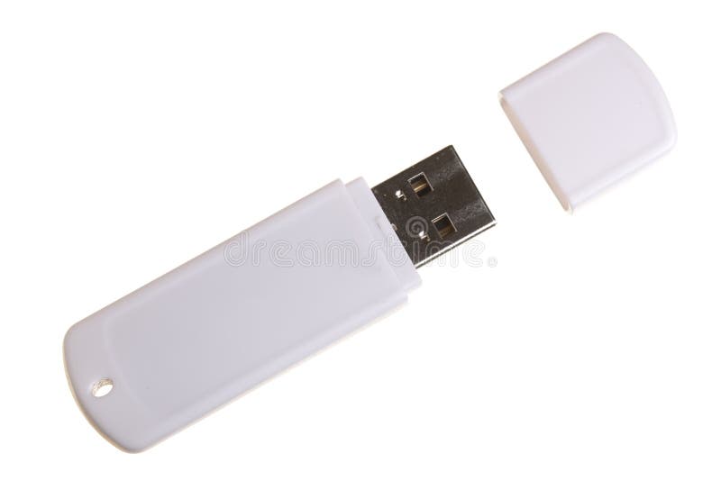 USB Flash Drive Isolated on White Background. Top View Stock Image ...