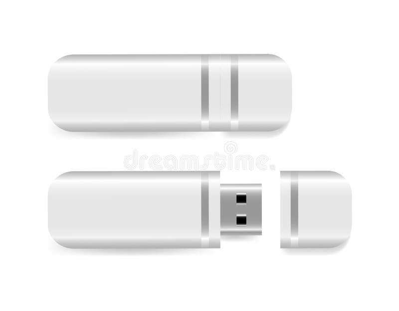 Black and White USB Flash Drive Isolated on White Background Stock ...