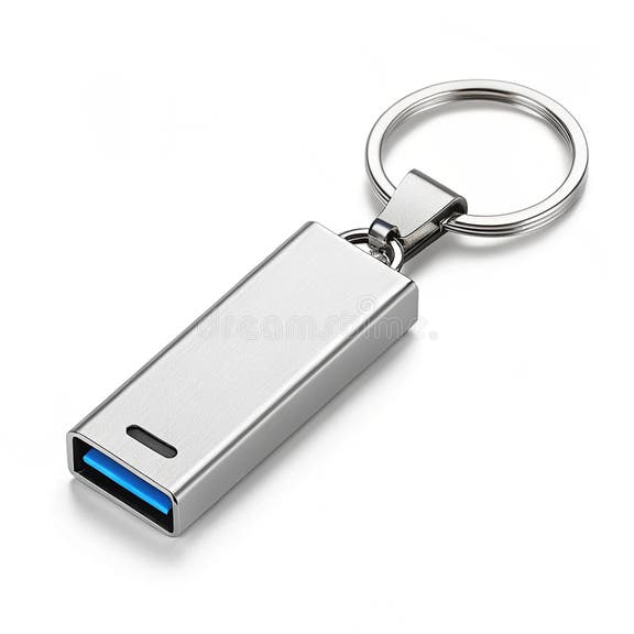 USB Flash Drive Keychain Isolated on White Background Stock ...