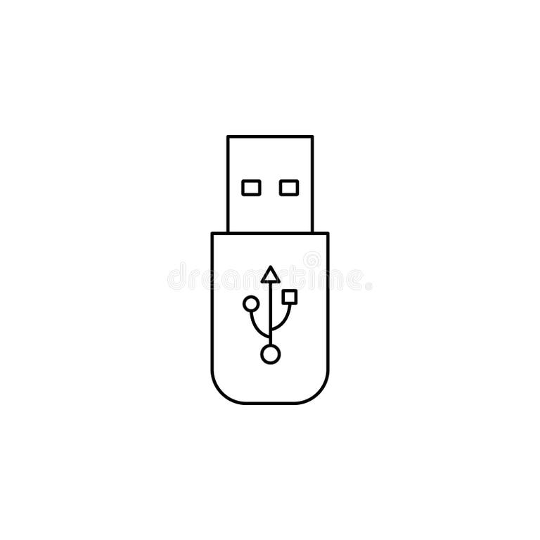 Usb Flash Drive Line Icon, Memory Stick Icon. Usb Icon Stock Vector ...