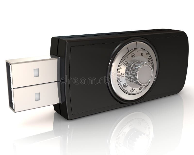 USB flash drive with lock. stock illustration. Illustration of secure ...