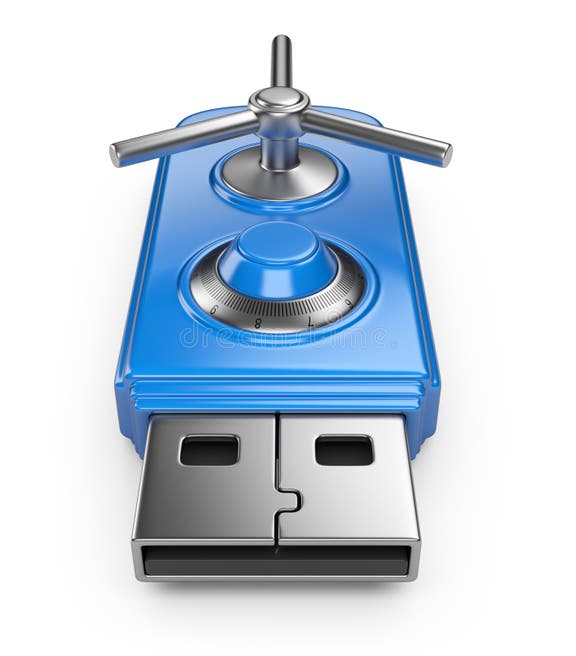 USB Flash Drive with Lock. Data Security Stock Illustration ...