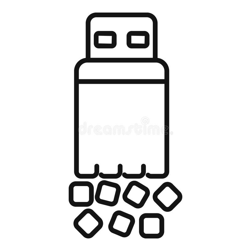 Usb Flash Drive Losing Data Depicted with Squares Falling from Device ...