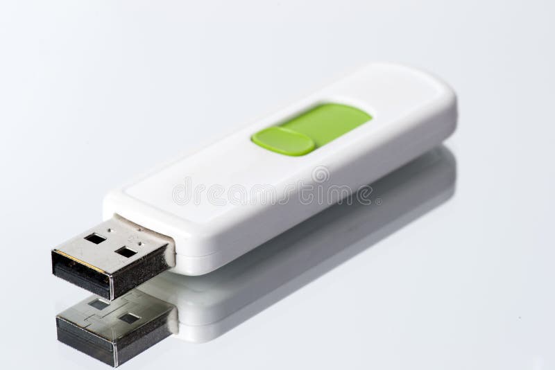USB flash drive on mirror stock photo. Image of electronic - 27182474