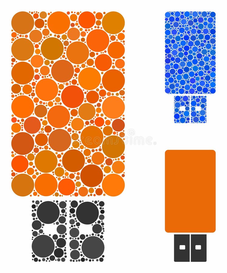 USB Flash Drive Mosaic Icon of Circles Stock Illustration ...