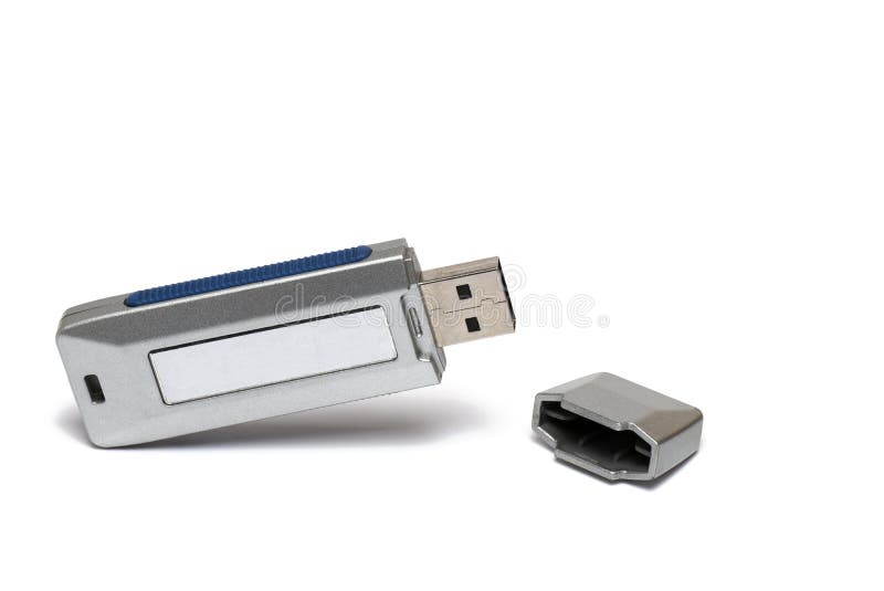 USB Flash Drive Opened Cap White Background Stock Photo - Image of ...