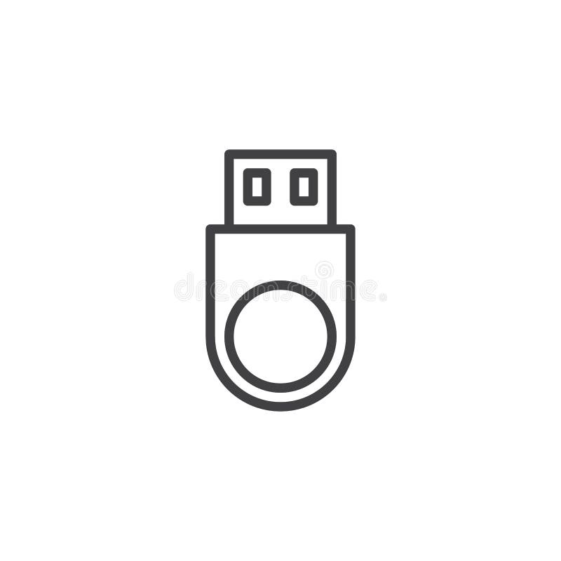 USB Flash Drive Outline Icon Stock Vector - Illustration of outline ...