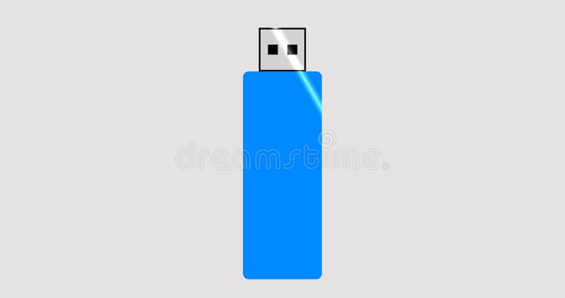 USB Flash Drive or Pen Drive Abstract Illustration in High Resolution ...