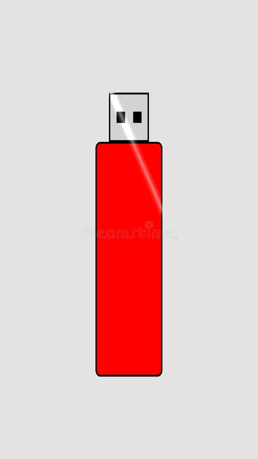 USB Flash Drive or Pen Drive Abstract Illustration in Vertical High ...