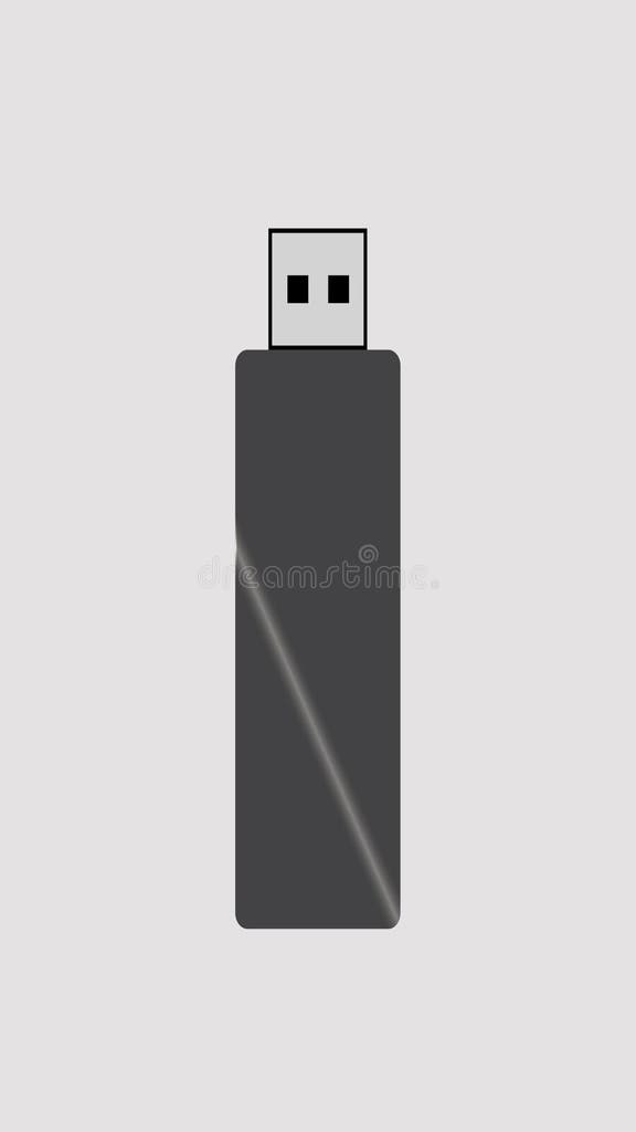 USB Flash Drive or Pen Drive Abstract Illustration in Vertical High ...