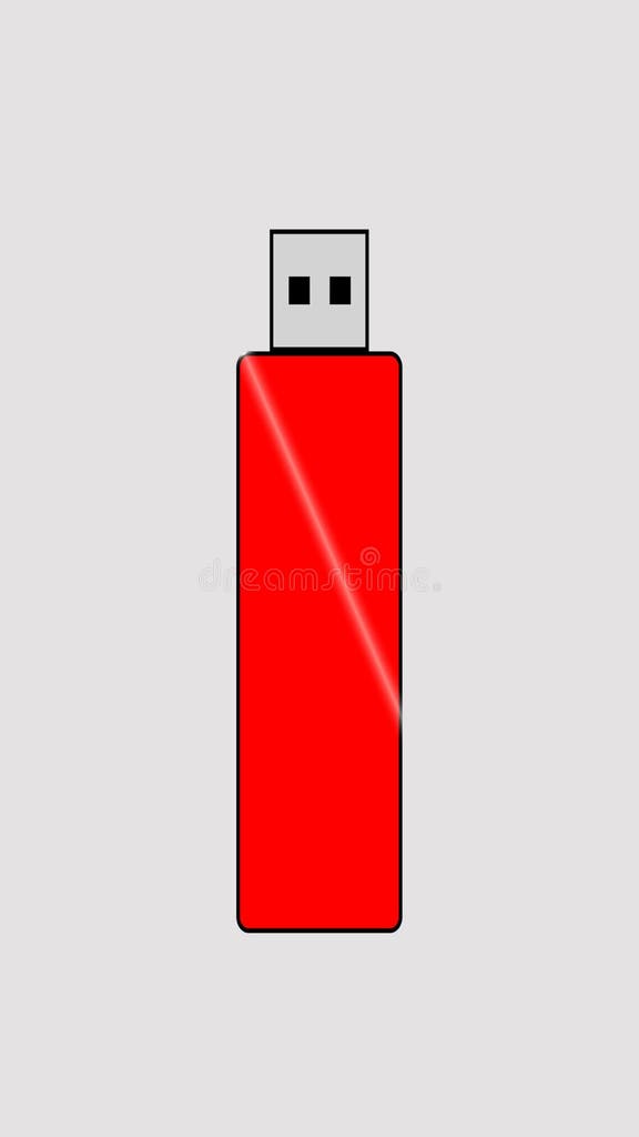 USB Flash Drive or Pen Drive Abstract Illustration in Vertical High ...