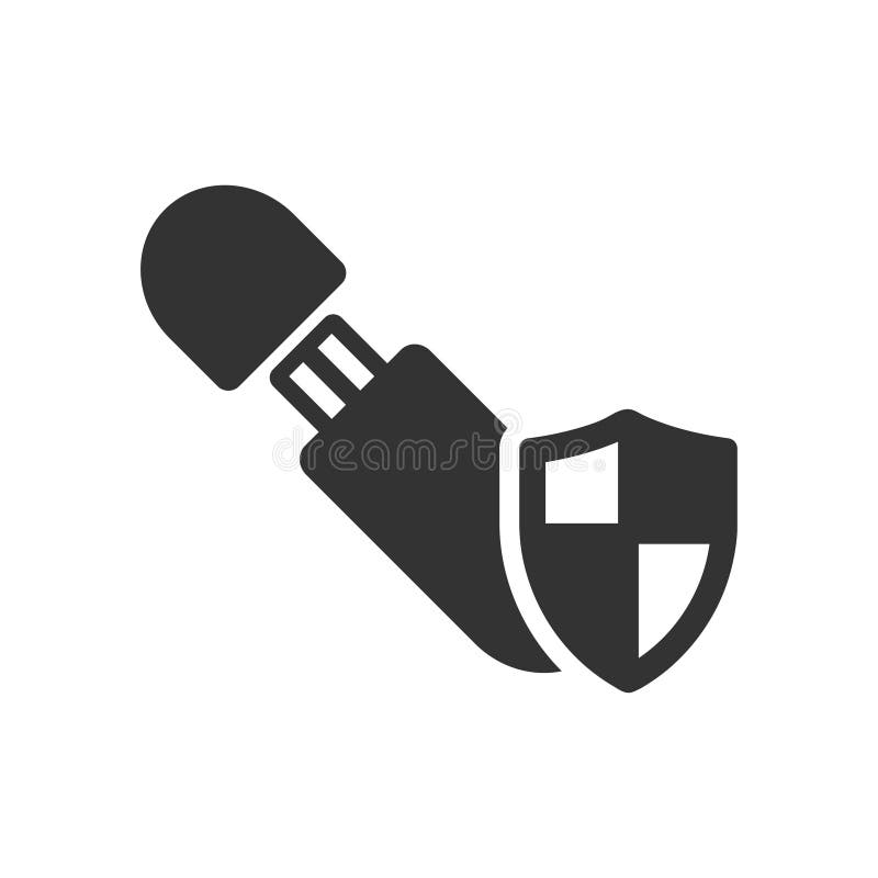 Usb Flash Drive Protection Icon Stock Vector - Illustration of risk ...