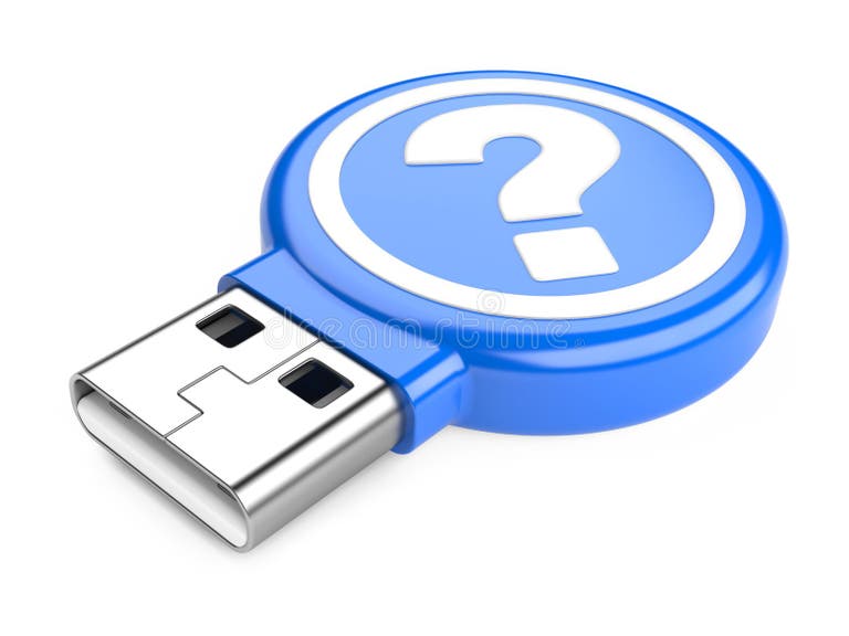 USB Flash Drive with Question Sign. 3d Image Stock Illustration ...