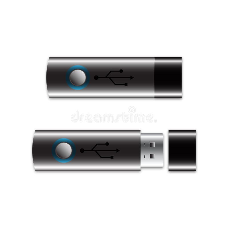 USB Flash Drive. Realistic Mockup Stock Illustration - Illustration of ...