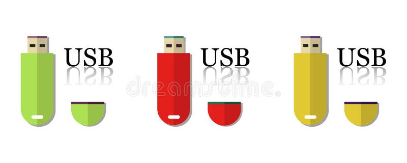 USB flash drive set stock vector. Illustration of graphic - 48106266