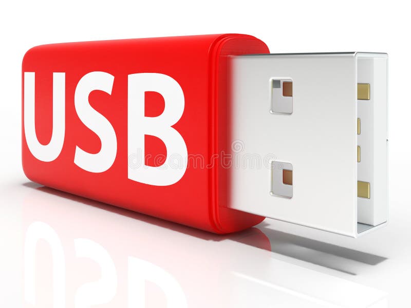 Usb Flash Drive Shows Portable Storage or Memory Stock Illustration ...