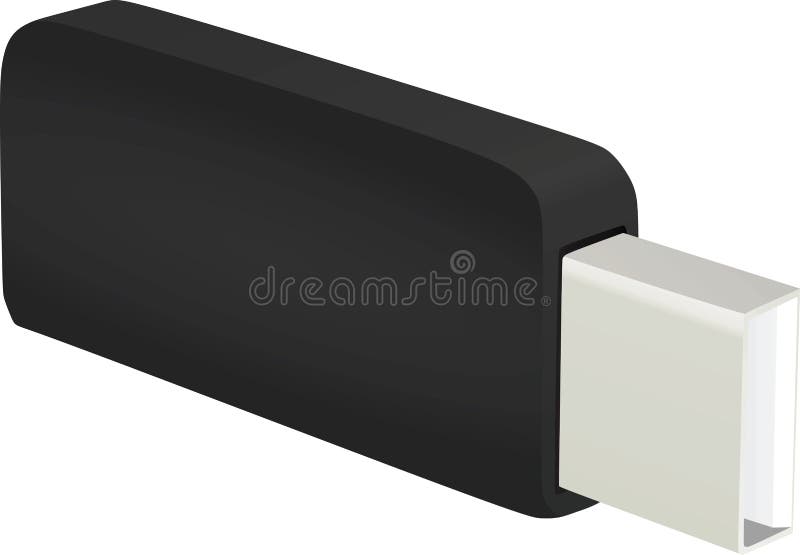USB flash drive. side view stock vector. Illustration of black - 117851921