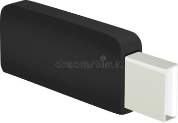 USB flash drive. side view stock vector. Illustration of black - 117851921