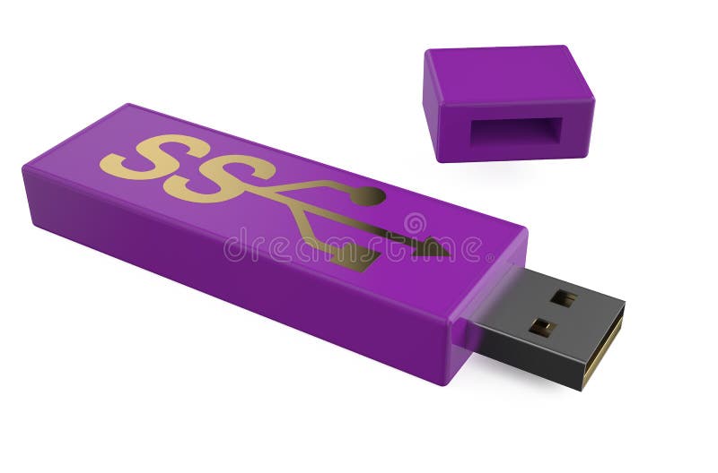 USB Flash Drive Ss 3.0 Purple Stock Illustration - Illustration of ...