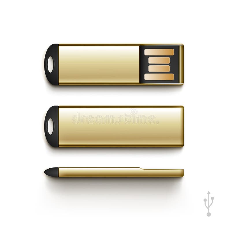 USB Flash Drive Stick Memory Vector Set Isolated Stock Vector ...
