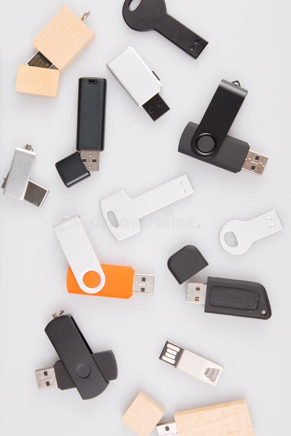 USB Flash Drive Memory Sticks on White Background Stock Photo - Image ...