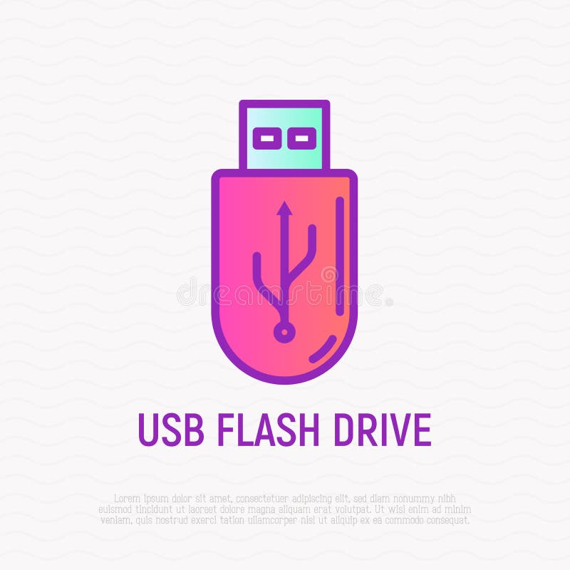 USB Flash Drive Thin Line Icon. Modern Vector Illustration Stock Vector ...