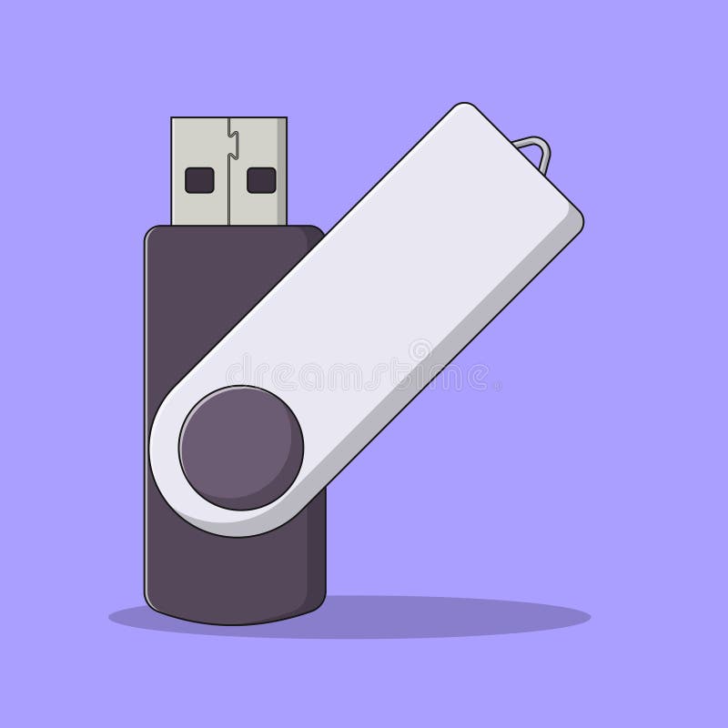USB Flash Drive Vector Icon Illustration. Removable Media Vector Stock ...
