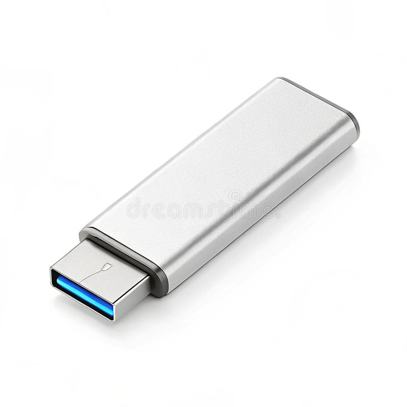 USB Flash Drive on White Background Stock Illustration - Illustration ...