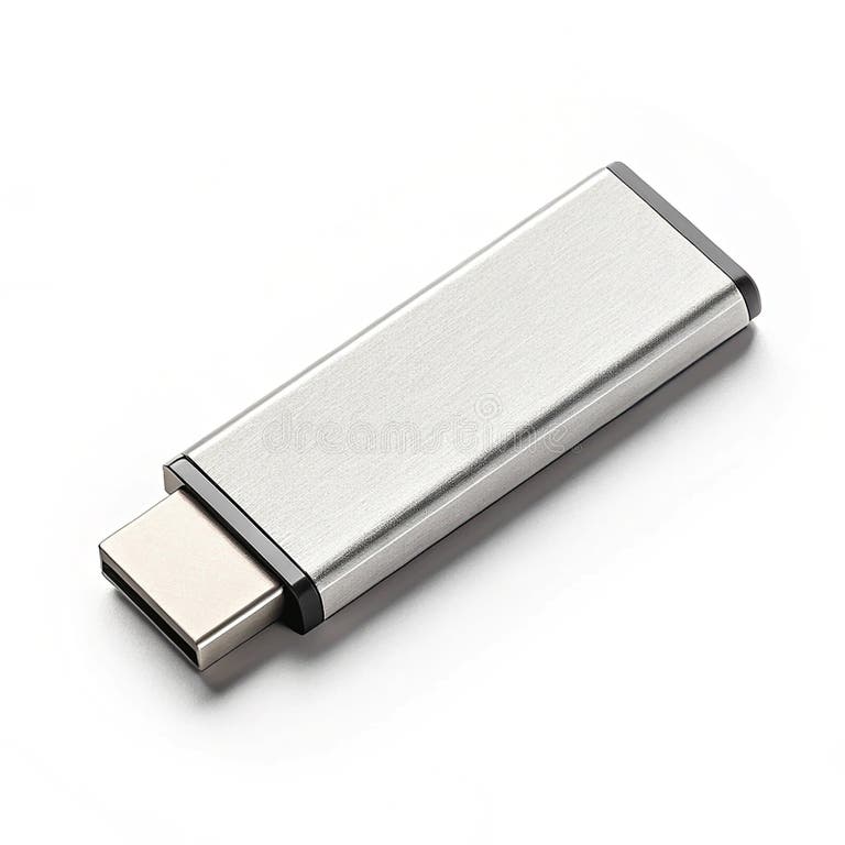 USB Flash Drive on White Background Stock Illustration - Illustration ...