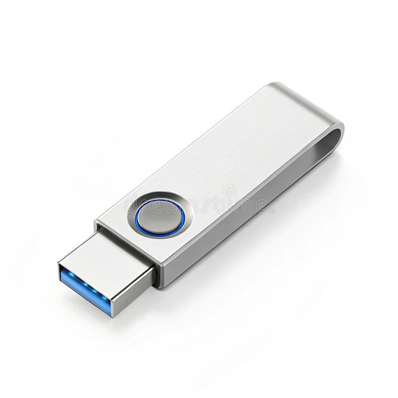 USB Flash Drive on White Background Stock Illustration - Illustration ...