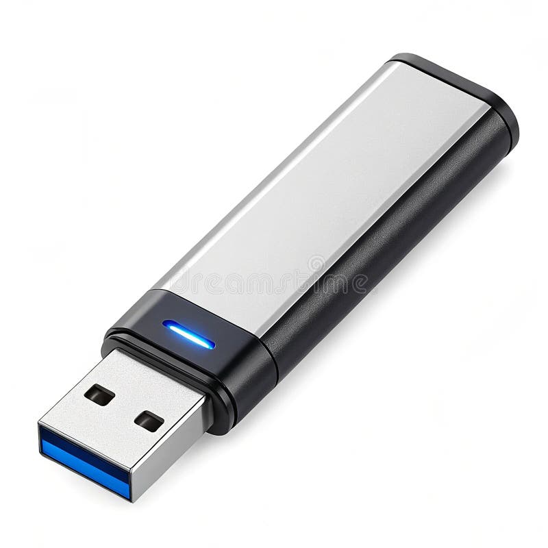USB Flash Drive on White Background Stock Illustration - Illustration ...