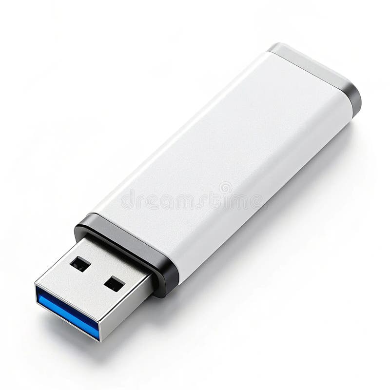 USB Flash Drive on White Background Stock Illustration - Illustration ...