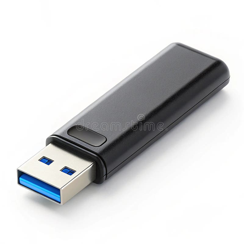 USB Flash Drive on White Background Stock Illustration - Illustration ...