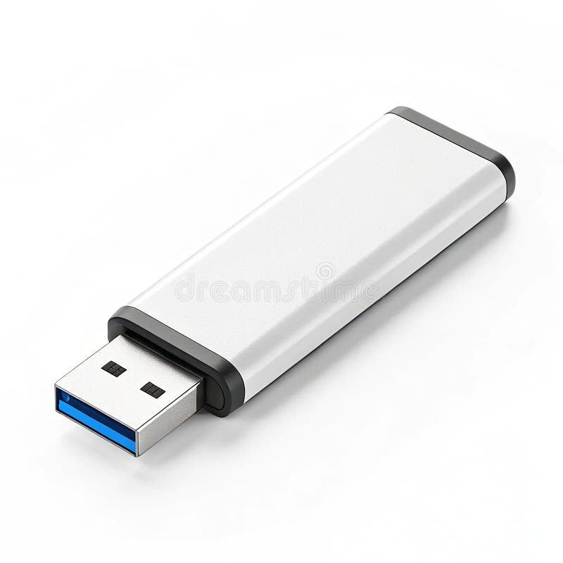 USB Flash Drive on White Background Stock Illustration - Illustration ...