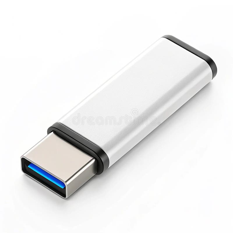 USB Flash Drive on White Background Stock Illustration - Illustration ...